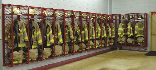 Red Rack Wall Mounted Gear Storage - 18" Compartments – Fire-End